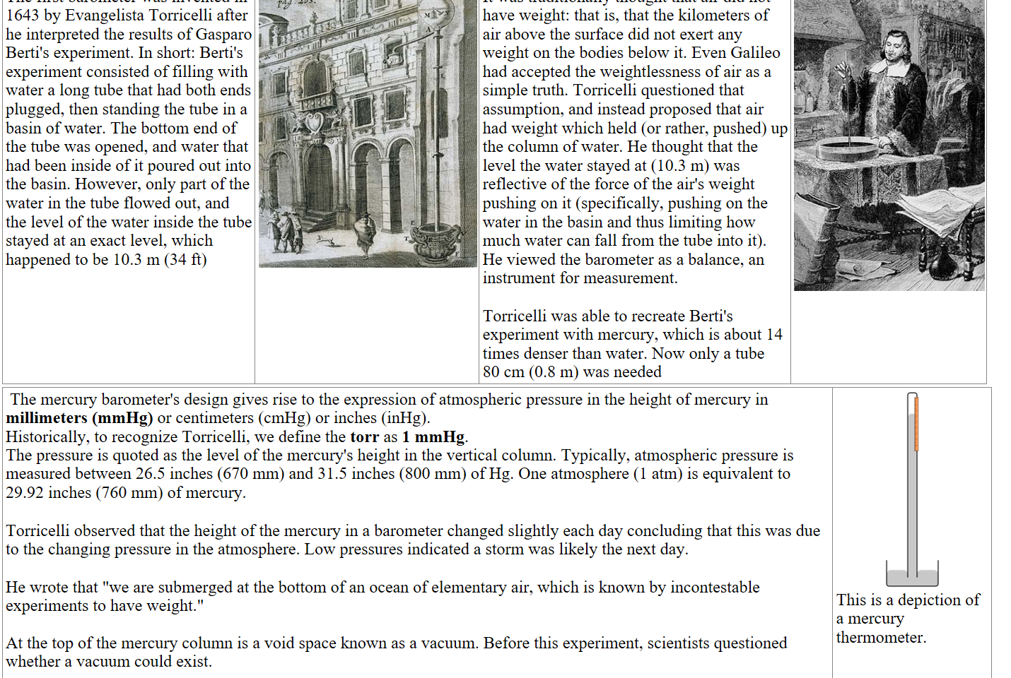 The First Barometer Was Invented In 1643 By Evangelista Torricelli